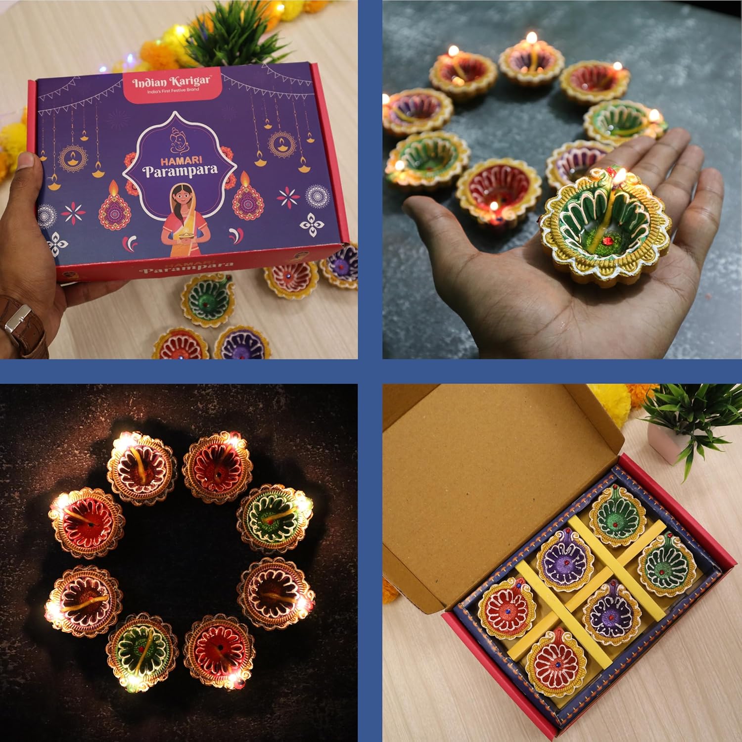 Indian Karigar Diwali Diya for Diwali Decoration Items for Home Decor 6 ...